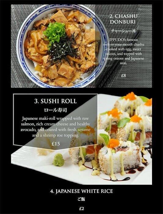 Menu at Ippudo Central Saint Giles restaurant, London, 3 Central Saint Giles Piazza