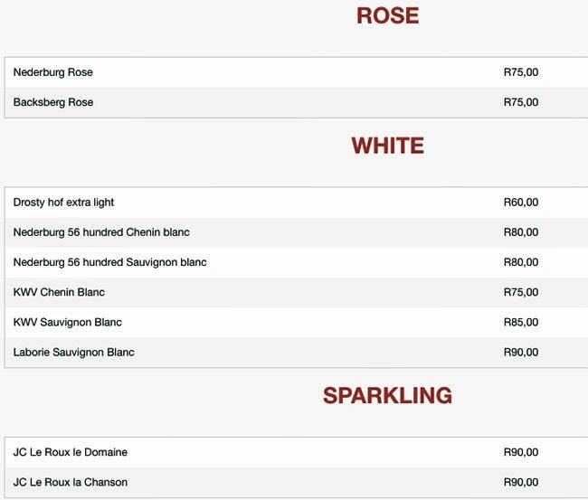 Menu at Uncle Jim's Pub & Grill, Roodepoort