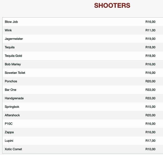 Menu at Uncle Jim's Pub & Grill, Roodepoort