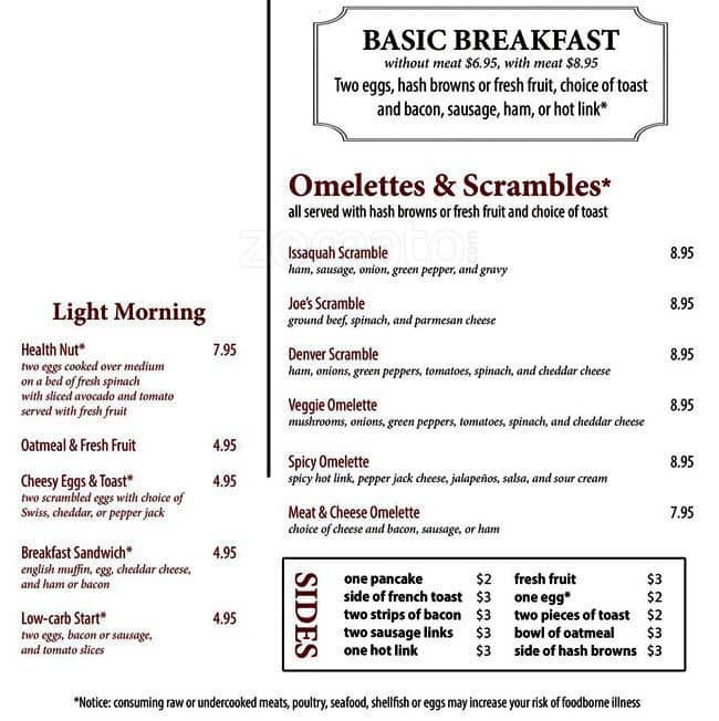 Menu at Gaslamp Bar & Grill, Issaquah