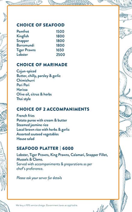 Menu of Olive Bar & Kitchen, Vagator, Goa