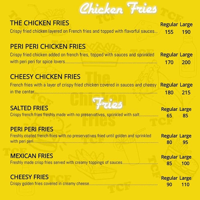 Menu at The Chicken Fries, Navi Mumbai