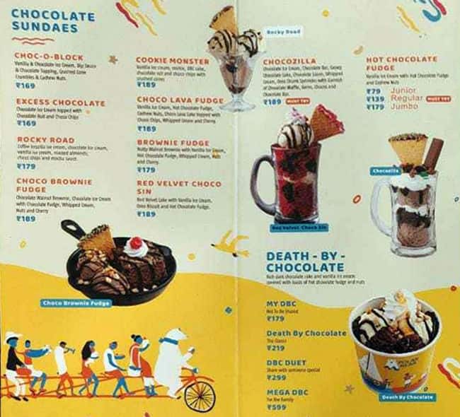 Menu of Polar Bear, Magadi Road, Bangalore