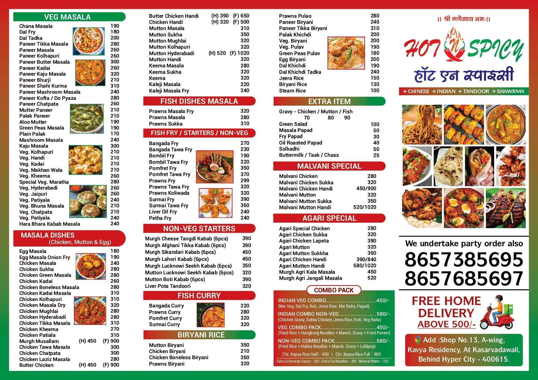 Menu of Hot N Spicy, Ghodbunder Road, Thane