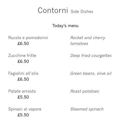 Menu at Locanda Locatelli restaurant, London
