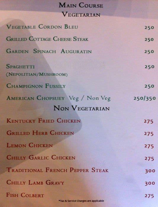 Menu at Green Chillies, Chennai, 79, Ambica Empire Hotel, Jawahralal ...