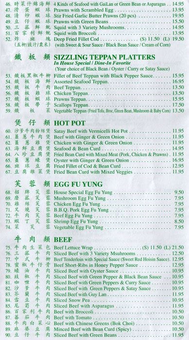 Menu at KW Gardens restaurant, Surrey