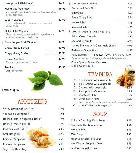 Menu at Little Holly's Asia Cafe, Littleton