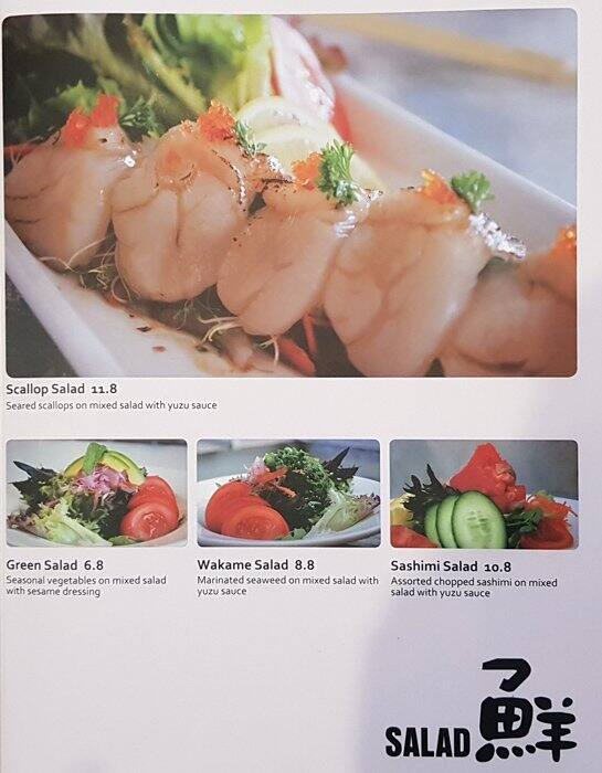 Menu at Shinsen restaurant, Ashfield