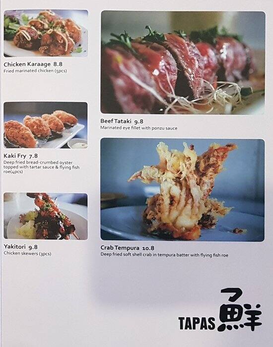 Menu at Shinsen restaurant, Ashfield