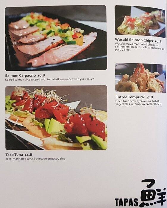 Menu at Shinsen restaurant, Ashfield