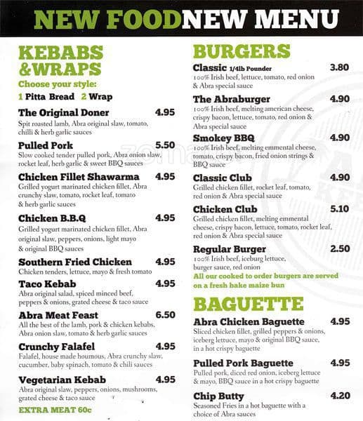 Abrakebabra Menu, Menu for Abrakebabra, Arklow, Wicklow - Zomato Ireland