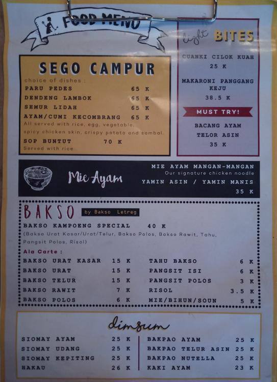 Mangan Mangan Menu, Menu untuk Mangan Mangan, Senopati, Jakarta ...