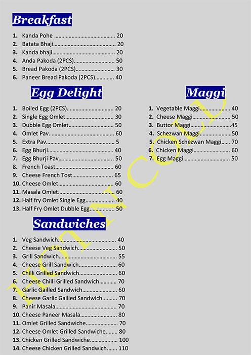 Menu of Hot N Cold, Lohegaon, Pune