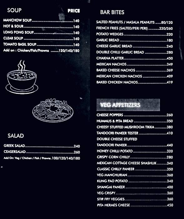 Menu of Shoot Up - Bar + Kitchen, 4 Bungalows, Mumbai