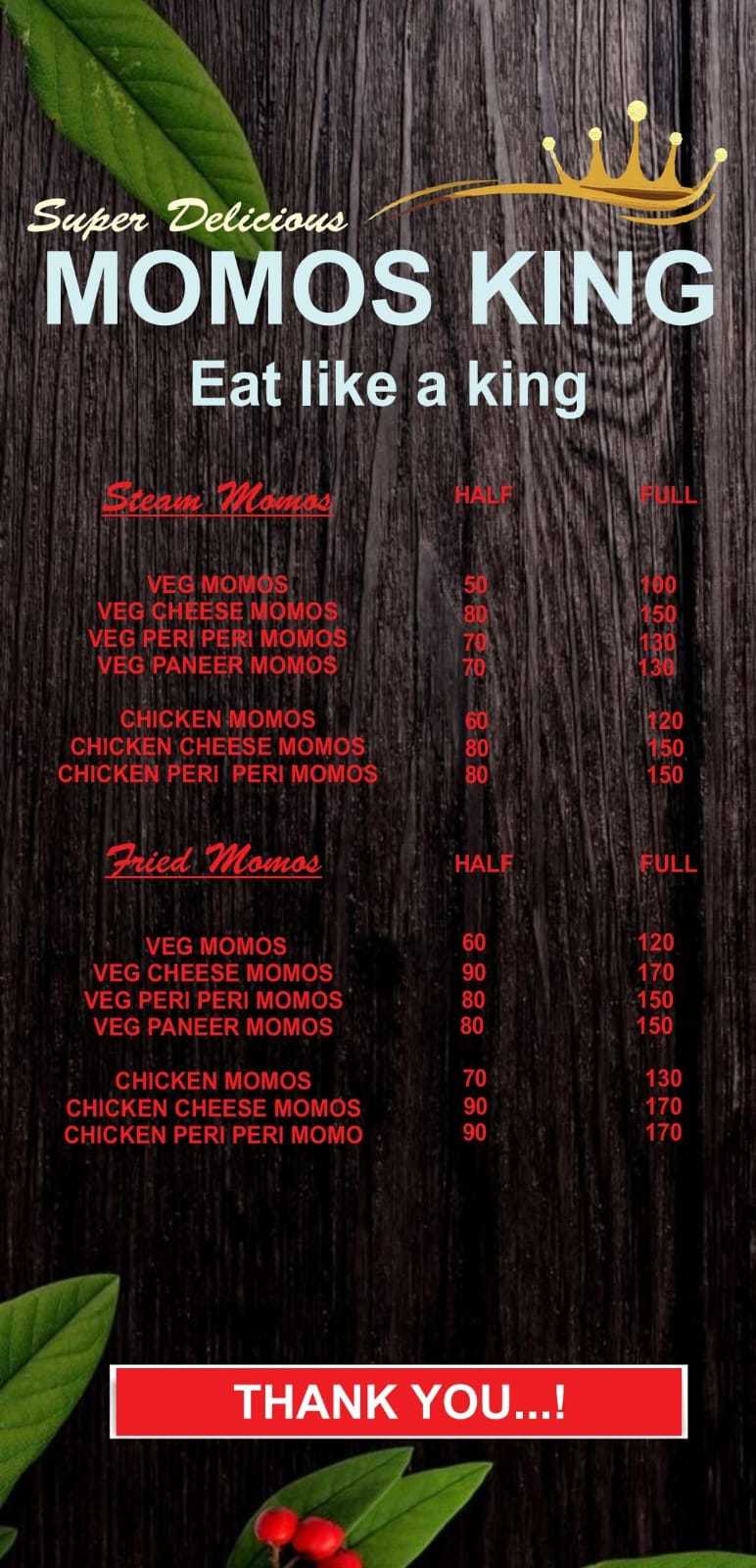 Menu of Momos King, Near Andheri East Station, Mumbai