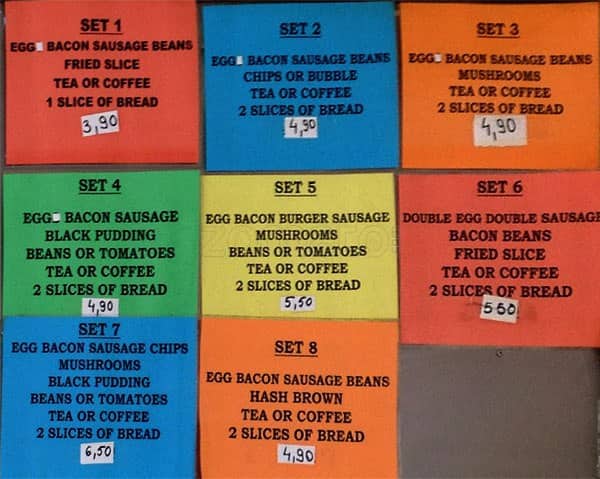 Menu at Mayday Cafe, Croydon, 355 London Rd