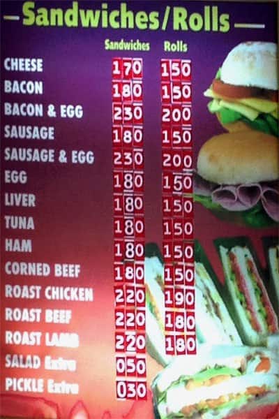 Menu at Mayday Cafe, Croydon, 355 London Rd