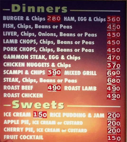 Menu at Mayday Cafe, Croydon, 355 London Rd