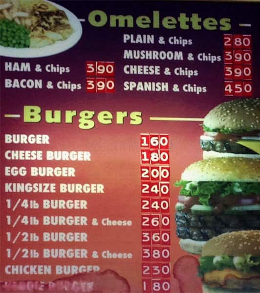 Menu at Mayday Cafe, Croydon, 355 London Rd