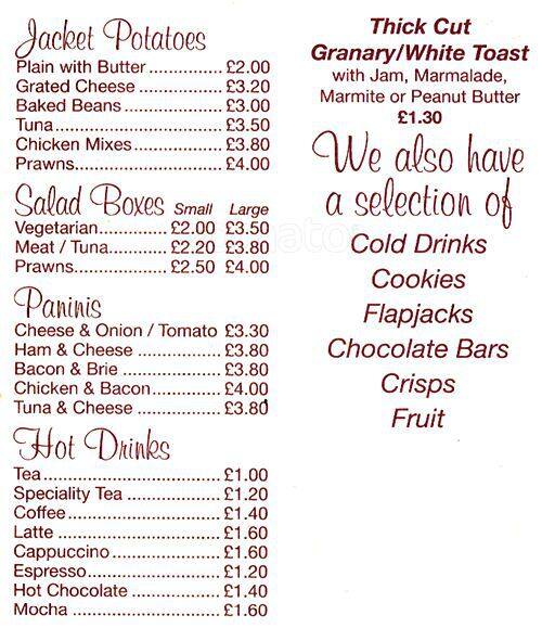 Menu at Karen's Sandwich Bar, Twickenham
