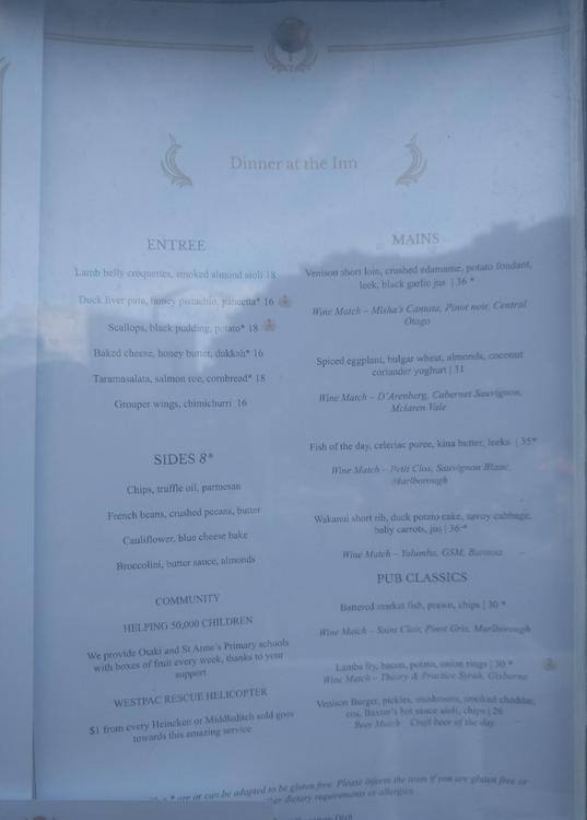 Menu at Thistle Inn pub & bar, Wellington
