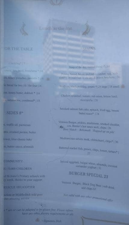 Menu at Thistle Inn pub & bar, Wellington