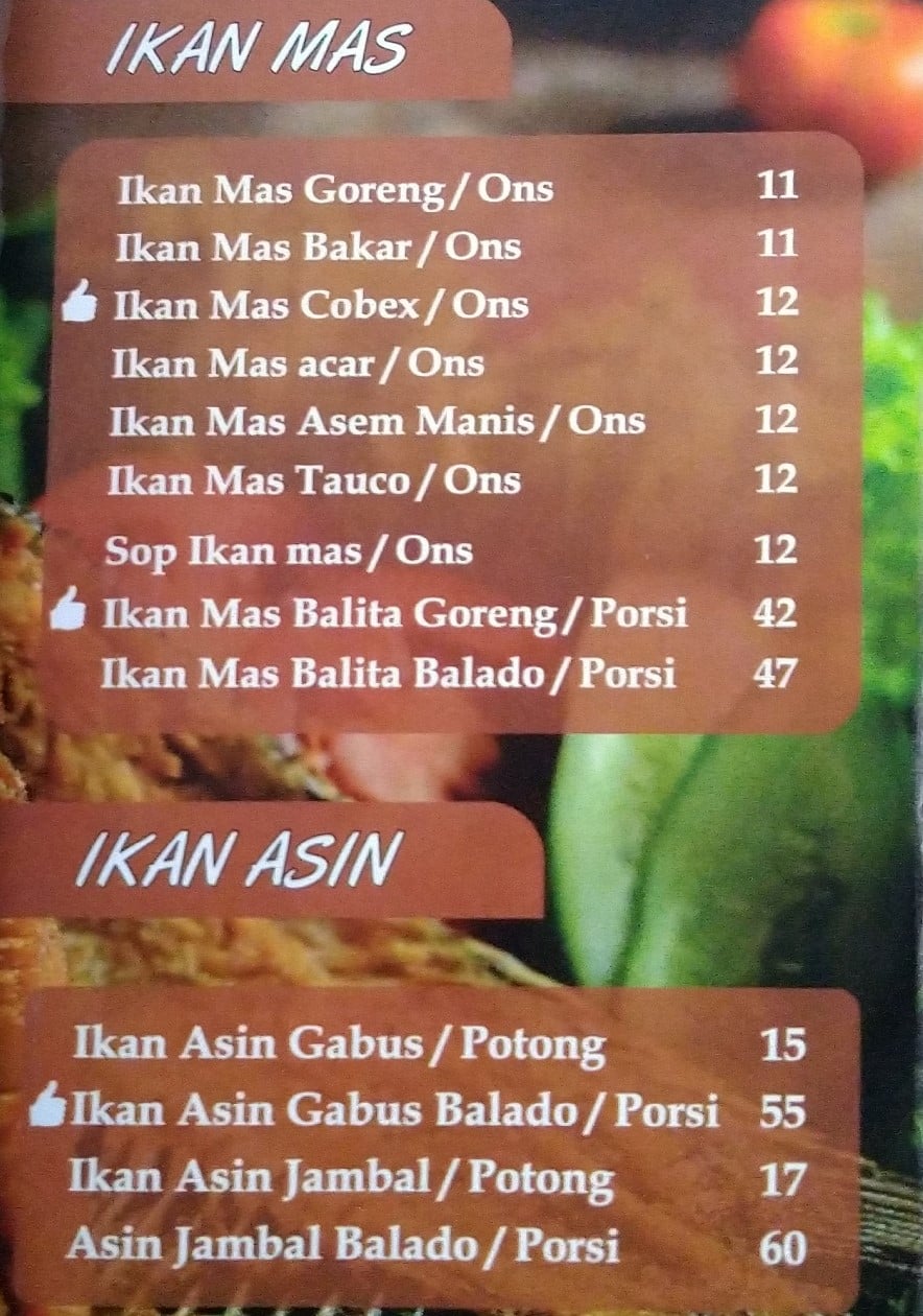 Menu at Ayam Bakar Pak Atok restaurant, Limus Nunggal, Jl