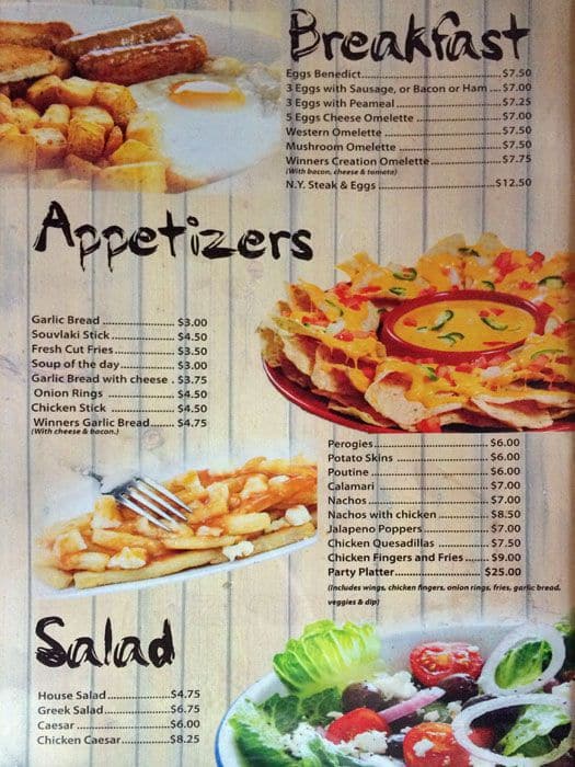 Menu at Roadhouse Wings restaurant, Toronto