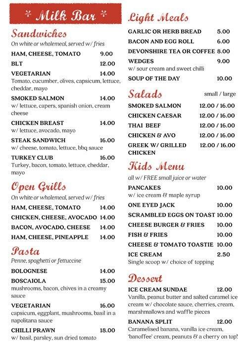 Menu at Colonnade Diner cafe, Hurstville, 38 Park Rd