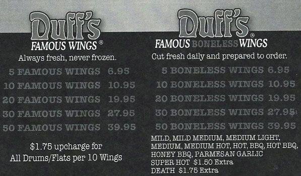 Duff's Famous Wings, Southlake, Southlake - Urbanspoon/Zomato