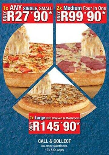 Menu at Roman's Pizza pizzeria, Nelspruit, 28 Piet Retief St