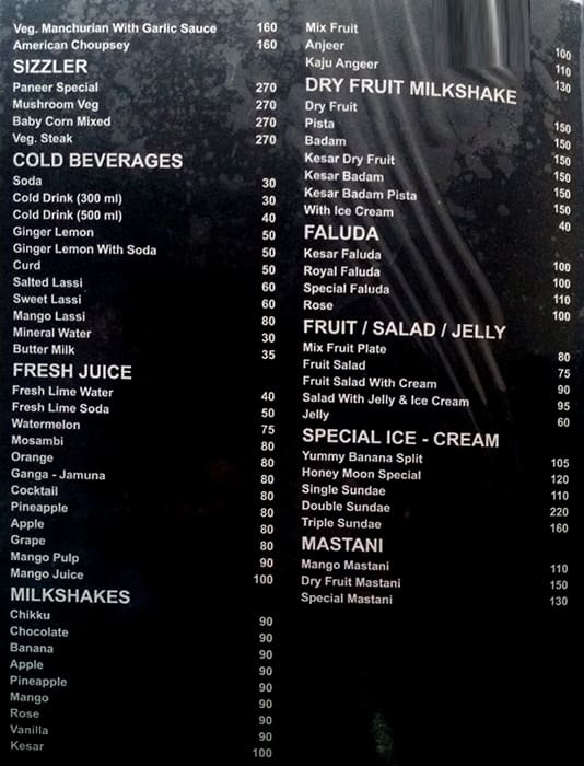 Menu at Hotel Shree Balaji Executive, Pune
