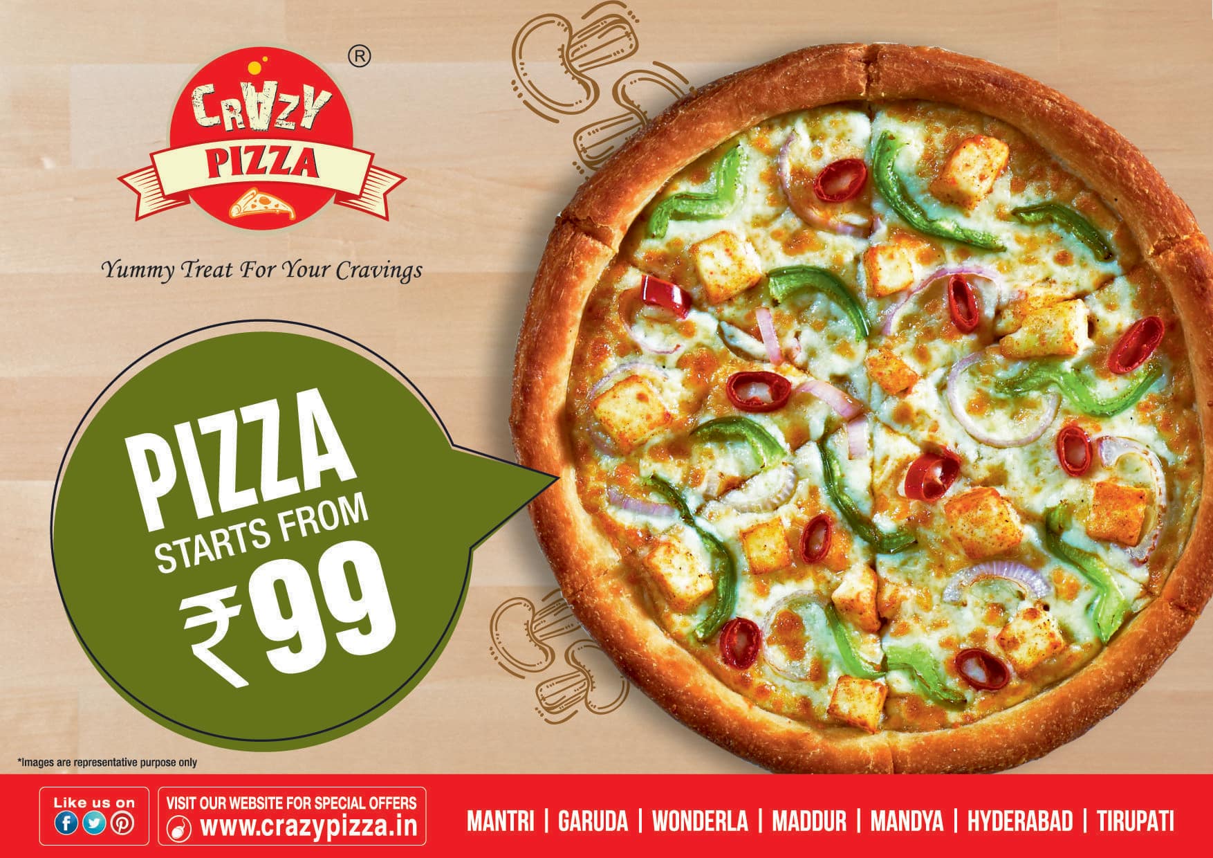 Menu of Crazy Pizza, Malleshwaram, Bangalore