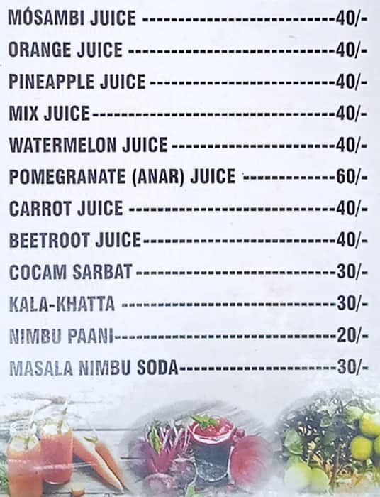 Menu of Fresh Juice Center, Vashi, Navi Mumbai