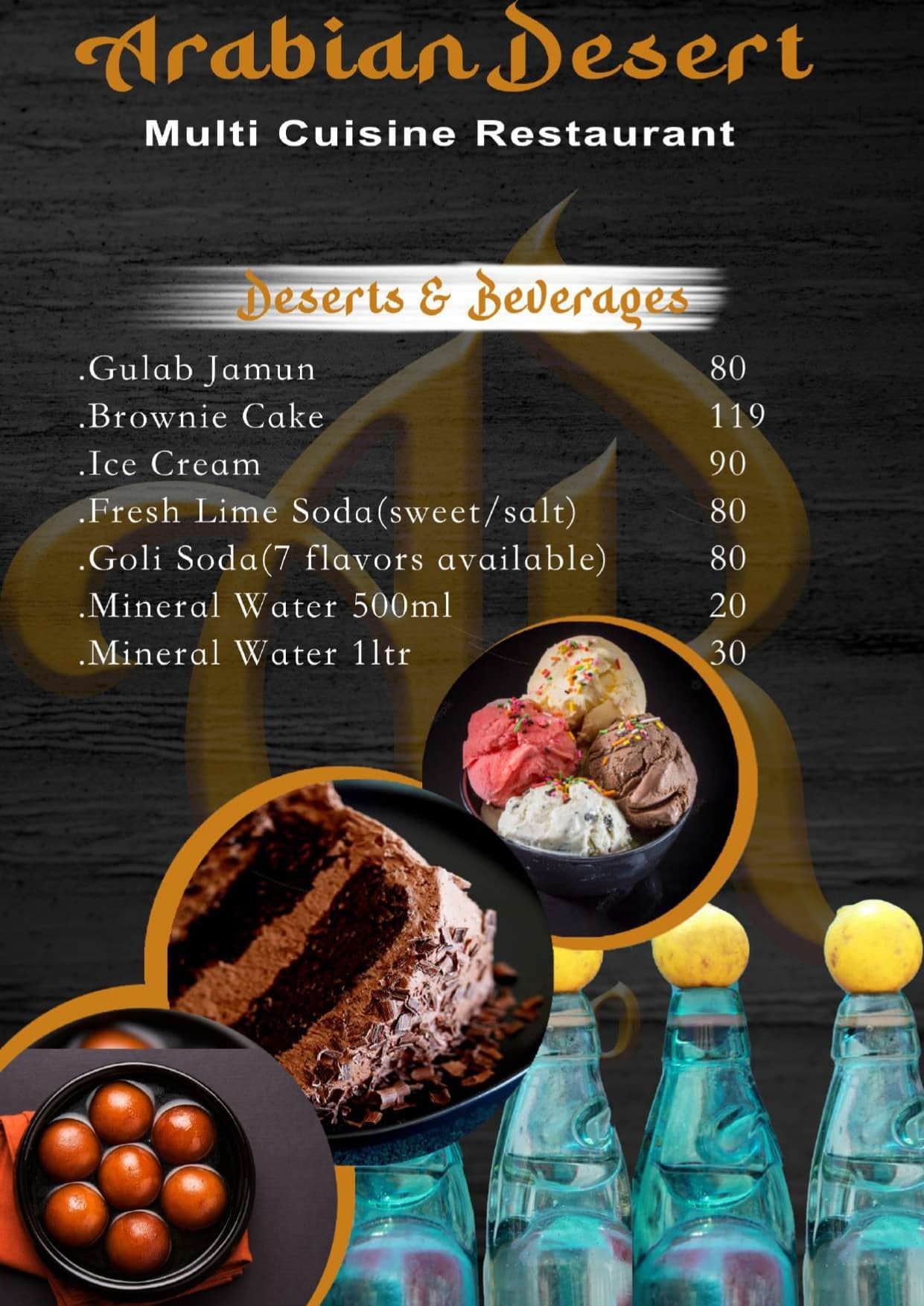 Menu at Arabian Desert Multi Cuisine Restaurant, Bengaluru