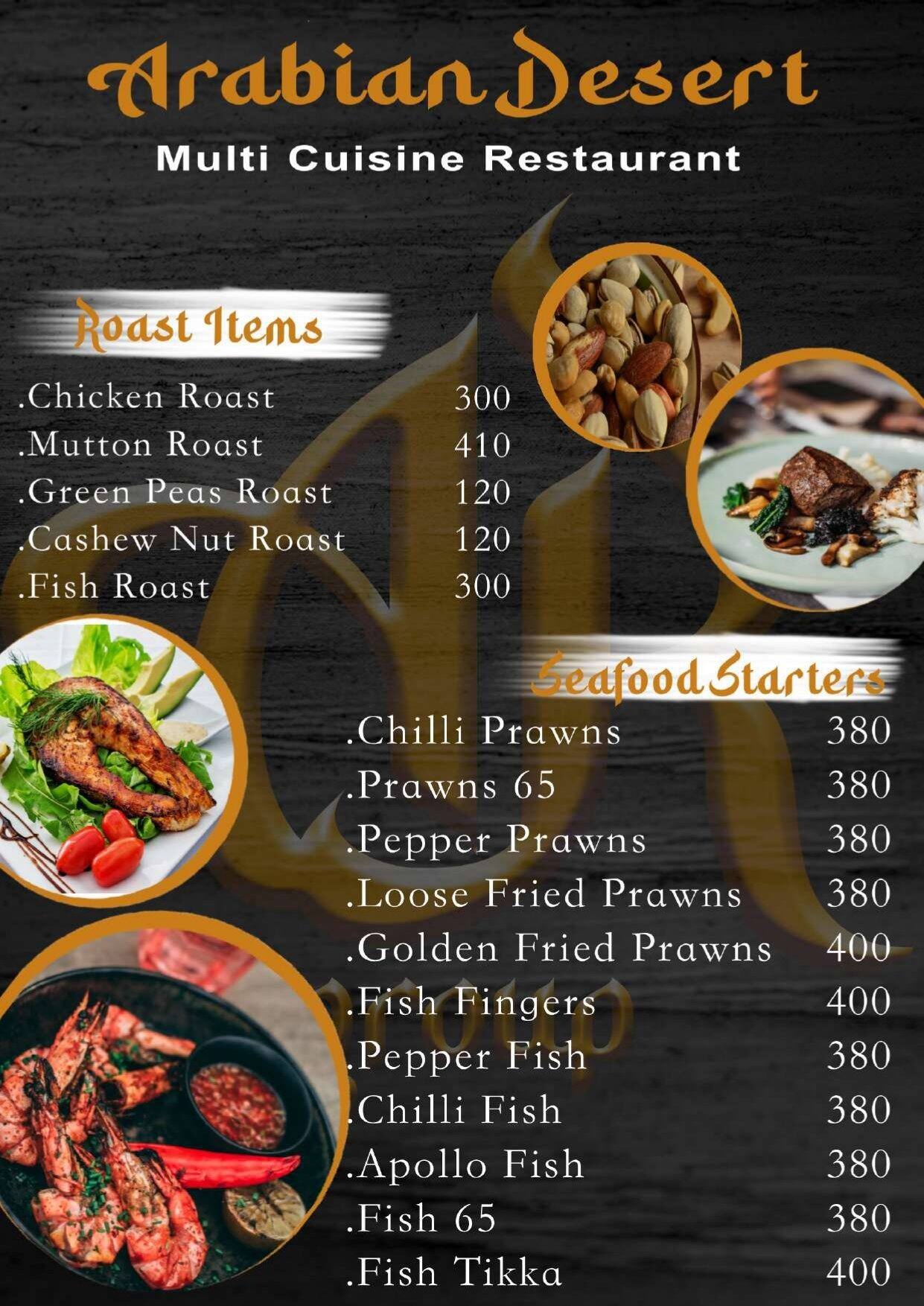 Menu at Arabian Desert Multi Cuisine Restaurant, Bengaluru