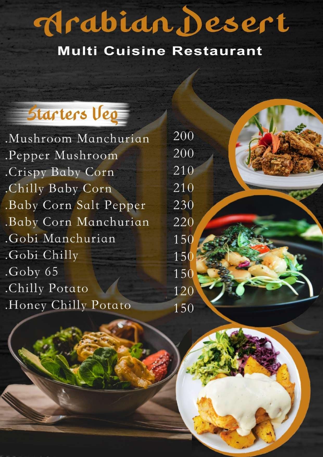 Menu at Arabian Desert Multi Cuisine Restaurant, Bengaluru