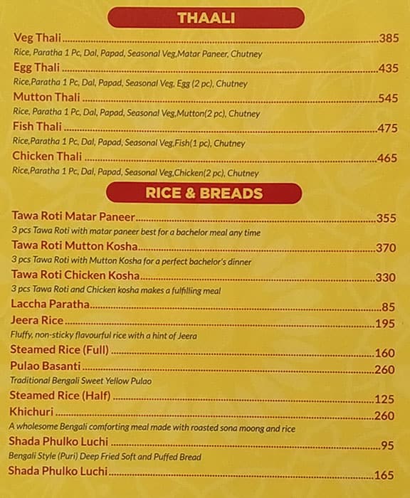 Menu at The Calcutta Club, Mumbai, Shop Number 22