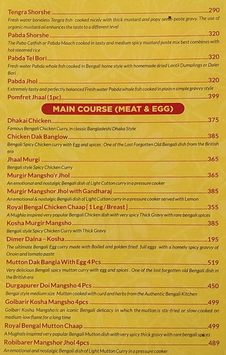 Menu at The Calcutta Club, Mumbai, Shop Number 22