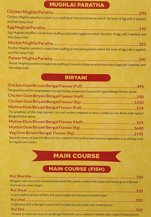 Menu at The Calcutta Club, Mumbai, Shop Number 22
