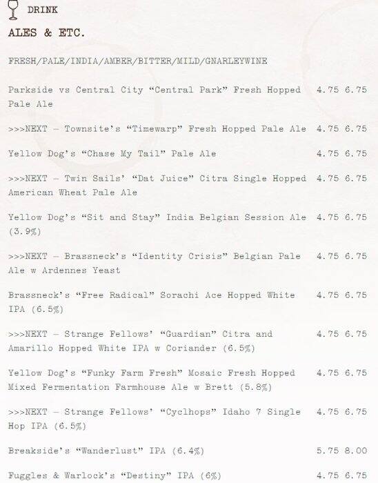 Alibi Room Menu, Menu for Alibi Room, Gastown, Vancouver - Urbanspoon ...