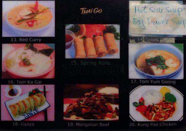 Menu at Thai Go restaurant, Seattle, 401 NE Northgate Way