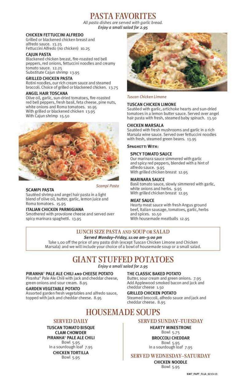 BJ s Restaurant And Brewhouse Menu Urbanspoon Zomato