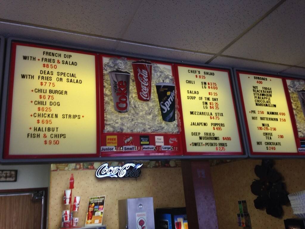 Menu at Dea's In & Out restaurant, Gresham