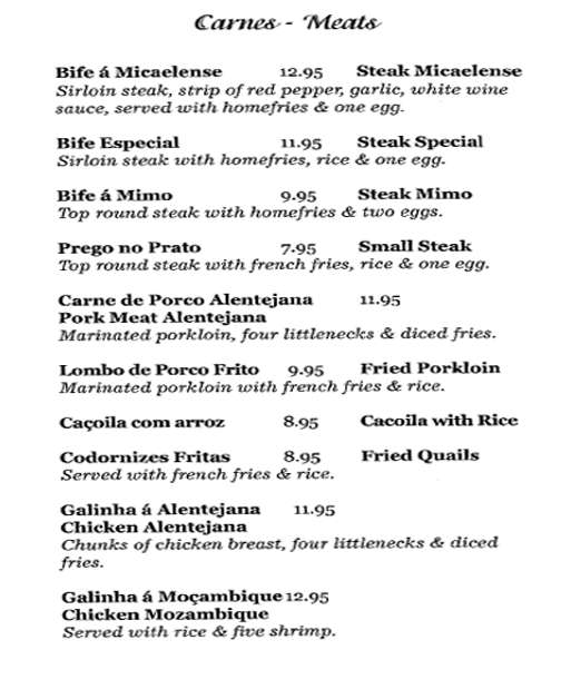 Menu at Mimo Restaurant, New Bedford