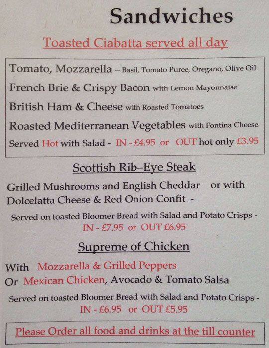 Menu at Cinq Restaurants, London, 16-17 Hay's Ln