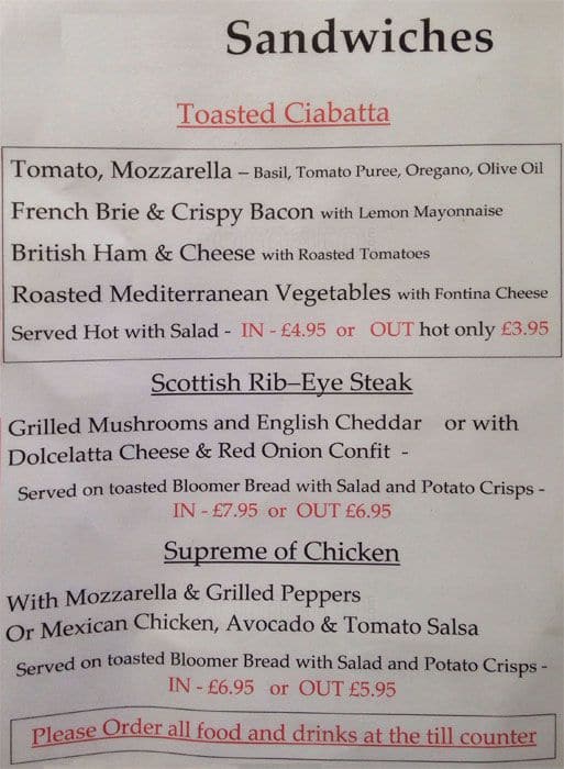 Menu at Cinq Restaurants, London, 16-17 Hay's Ln