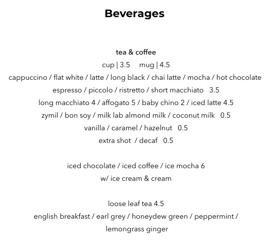 Menu at Hunter & Scout Café cafe, Chelmer