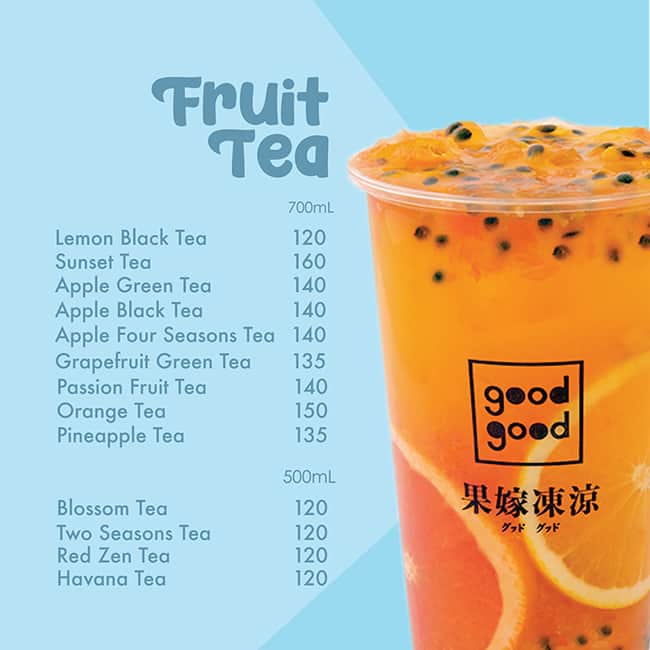 Menu at GoodGood Milk Tea Banawe restaurant, Quezon City, Banawe St.